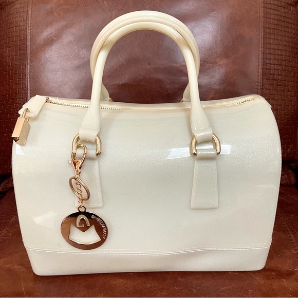 MG Collection | Bags | Mg Collection Jelly Tote Bag Winter White Wgold ...